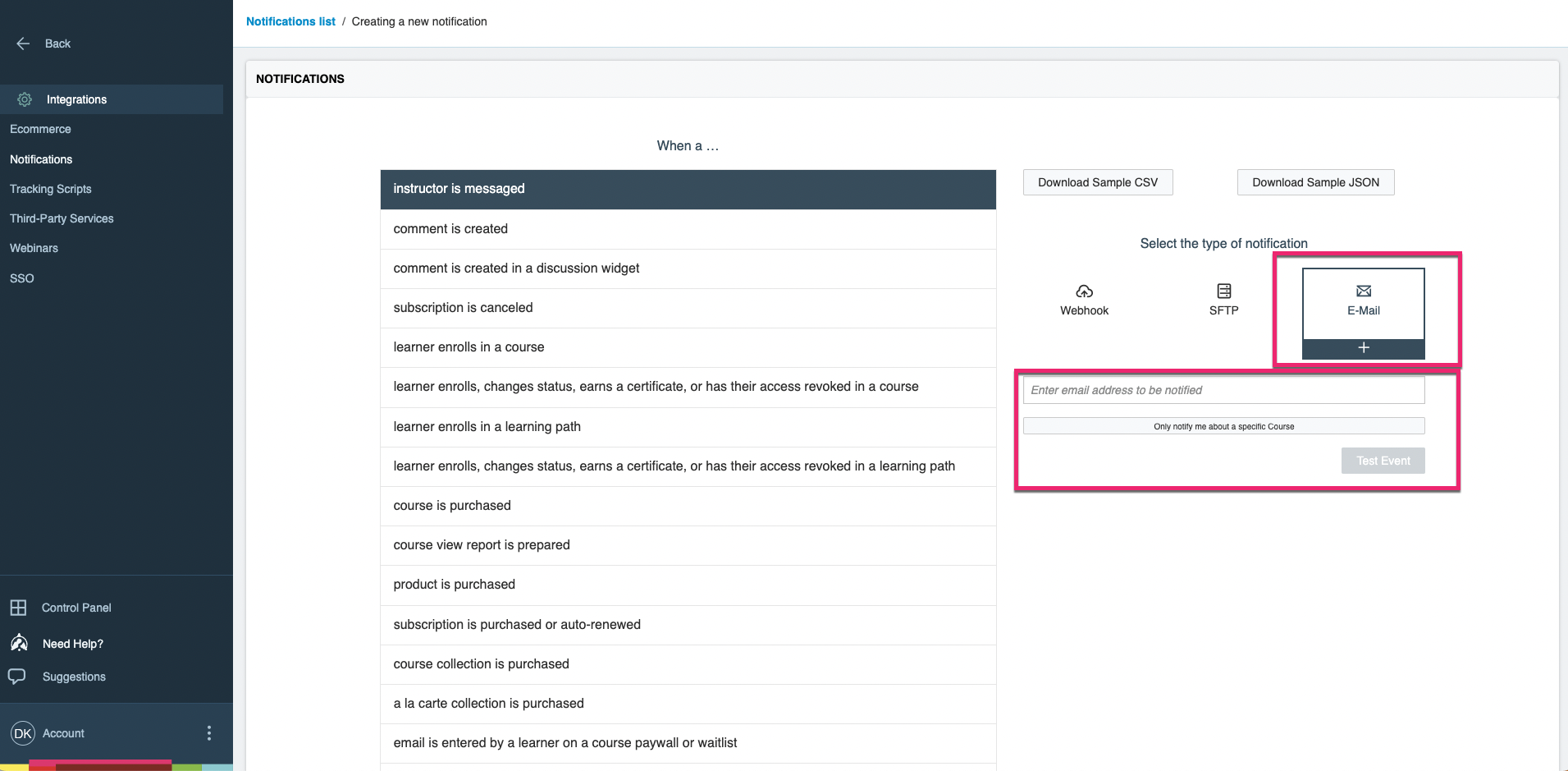 Setting Up Automated Data Notifications – Thought Industries