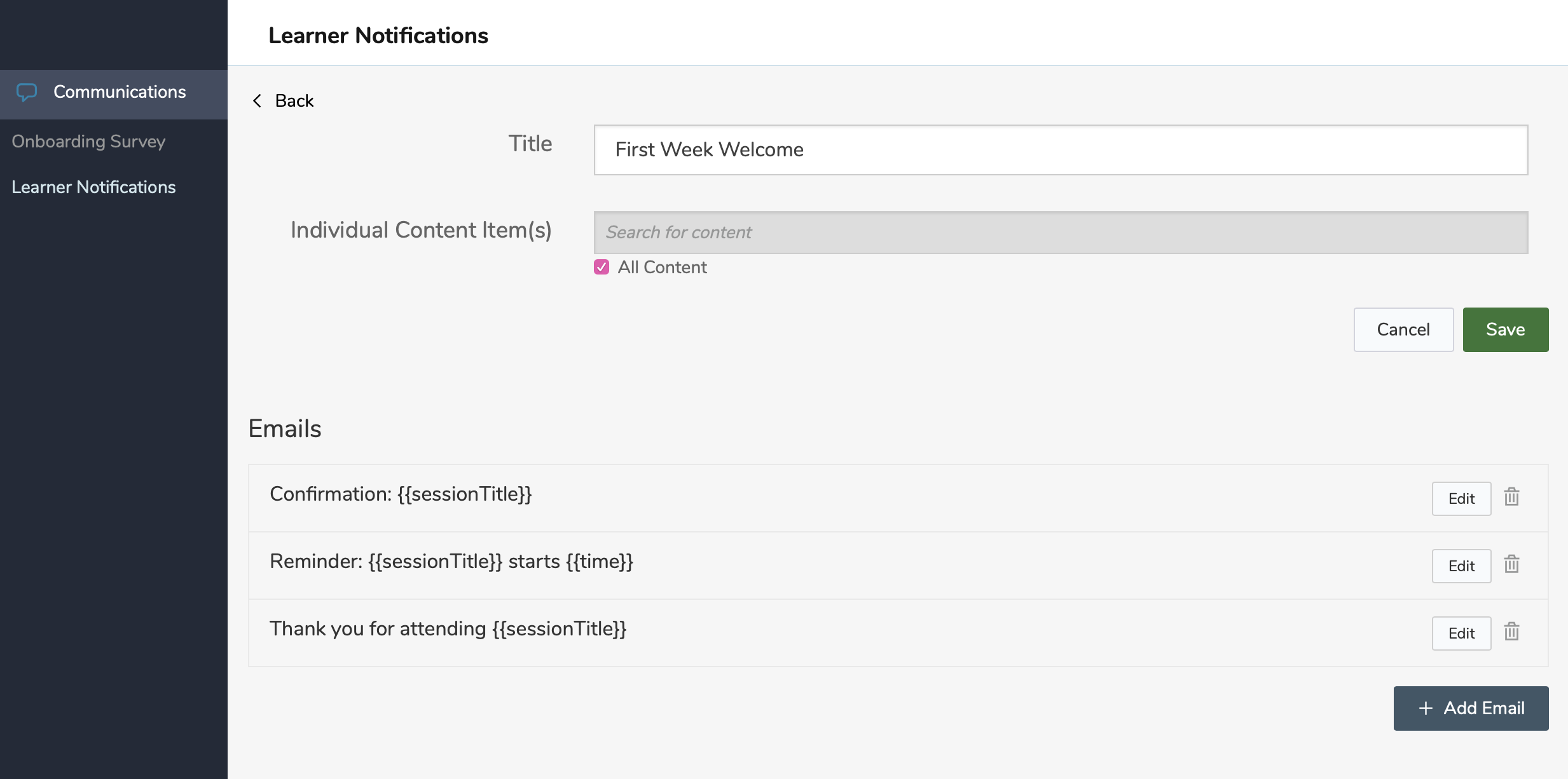 Creating Learner Notifications – Thought Industries