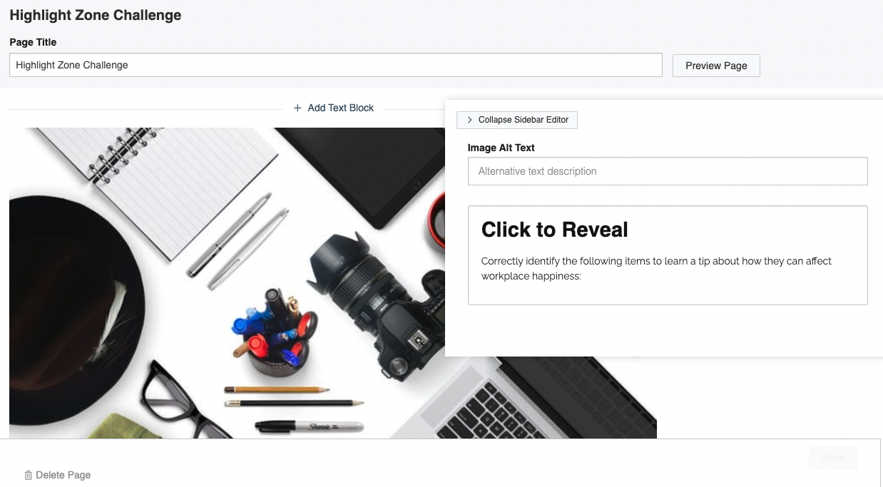Creating a Highlight Zone Challenge Page – Thought Industries