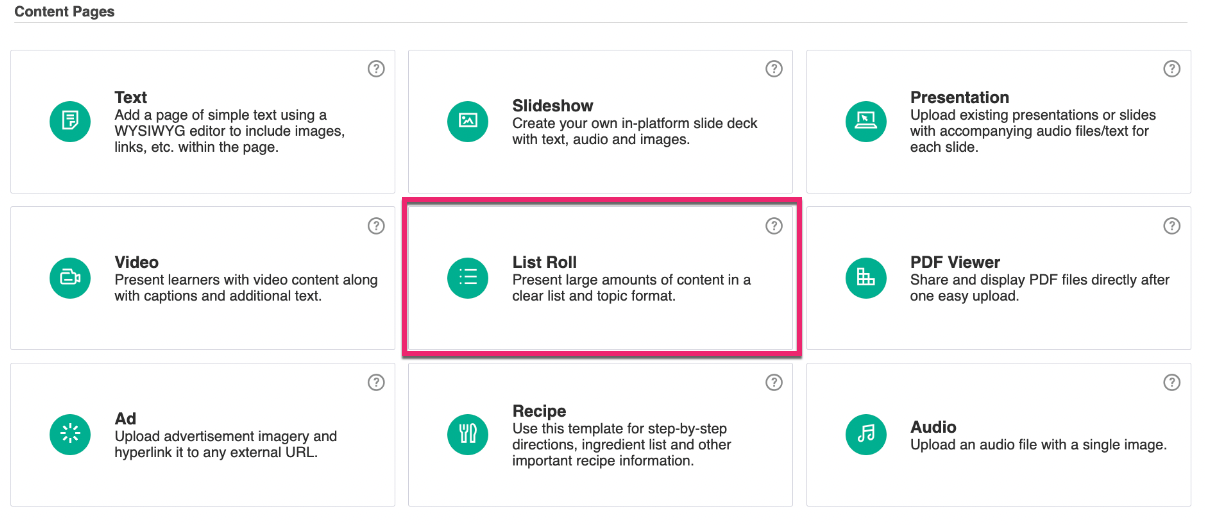 Creating a List Roll Page – Thought Industries