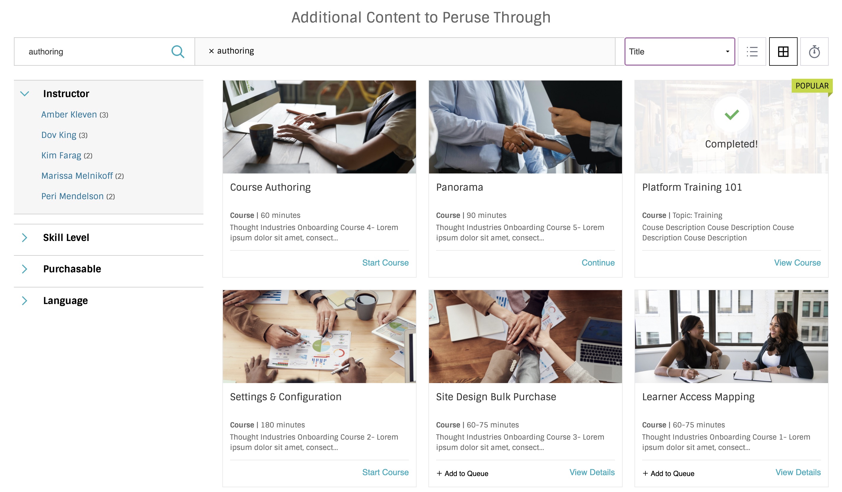Searching in the Catalog Widget – Thought Industries