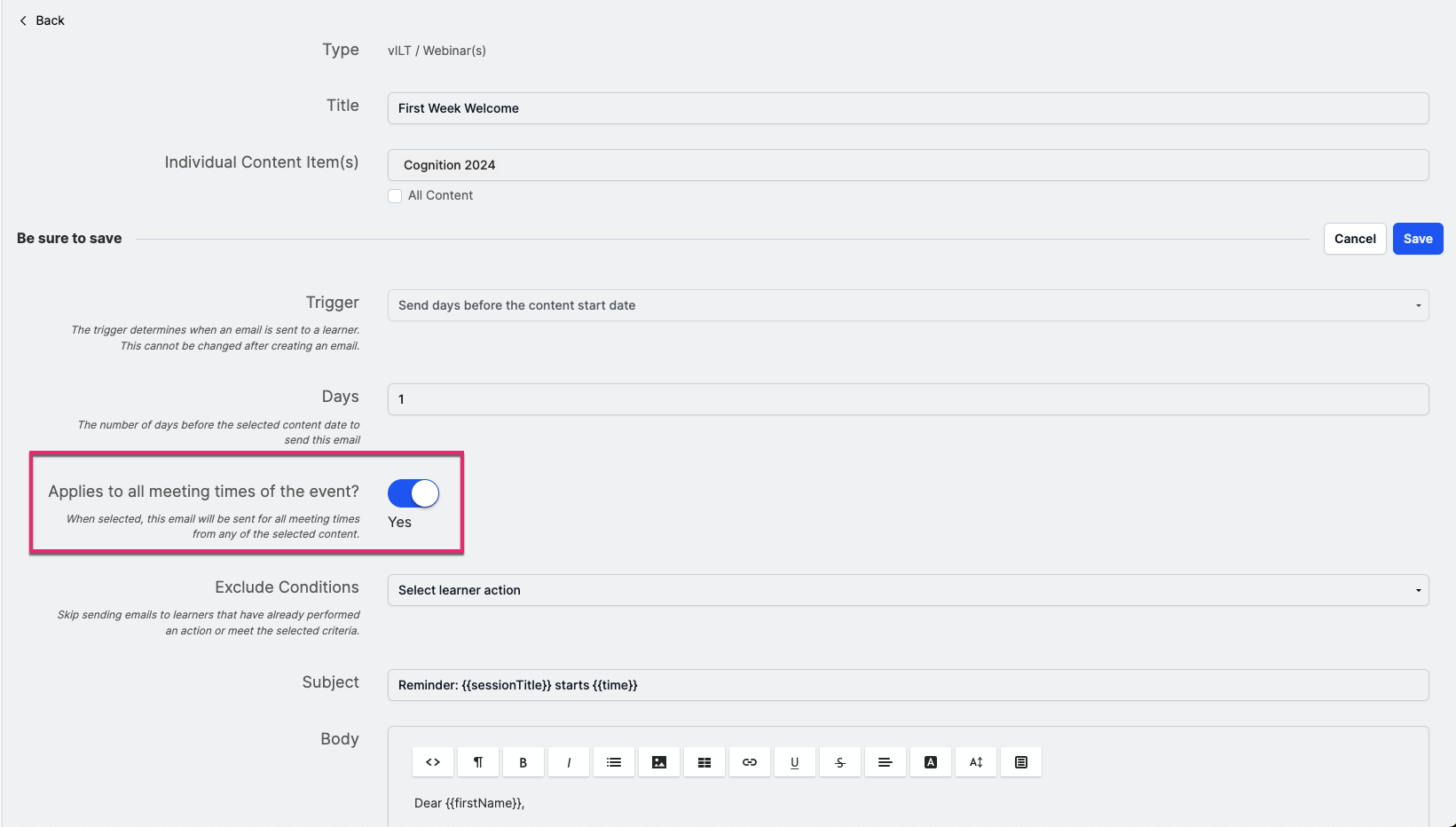 Creating Learner Notifications – Thought Industries