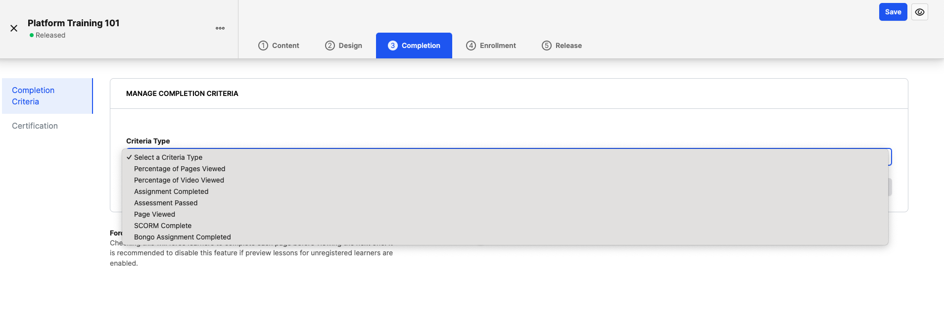 Setting Up Completion Criteria – Thought Industries