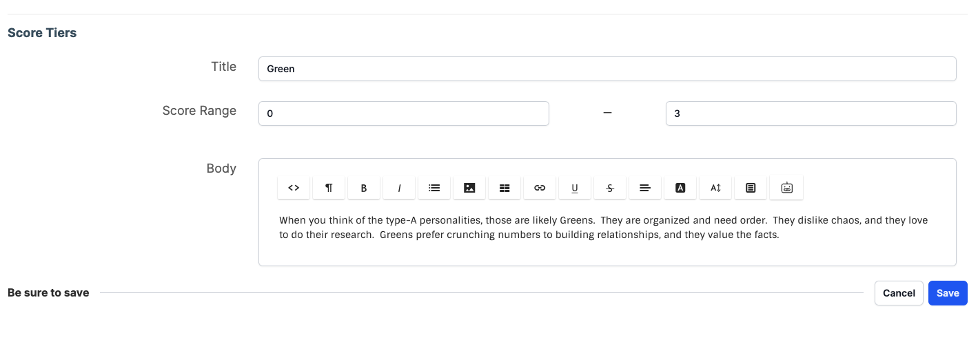 Creating a Tally Page – Thought Industries