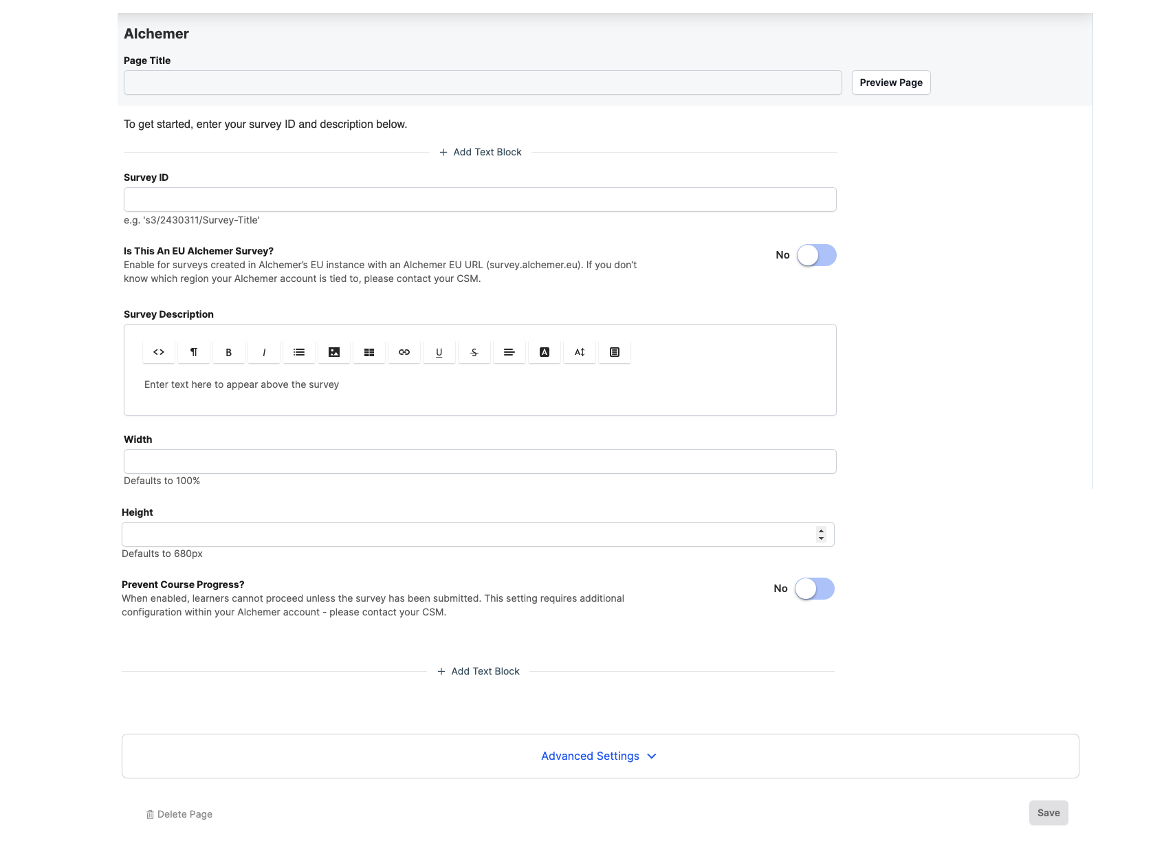 Creating an Alchemer Page – Thought Industries