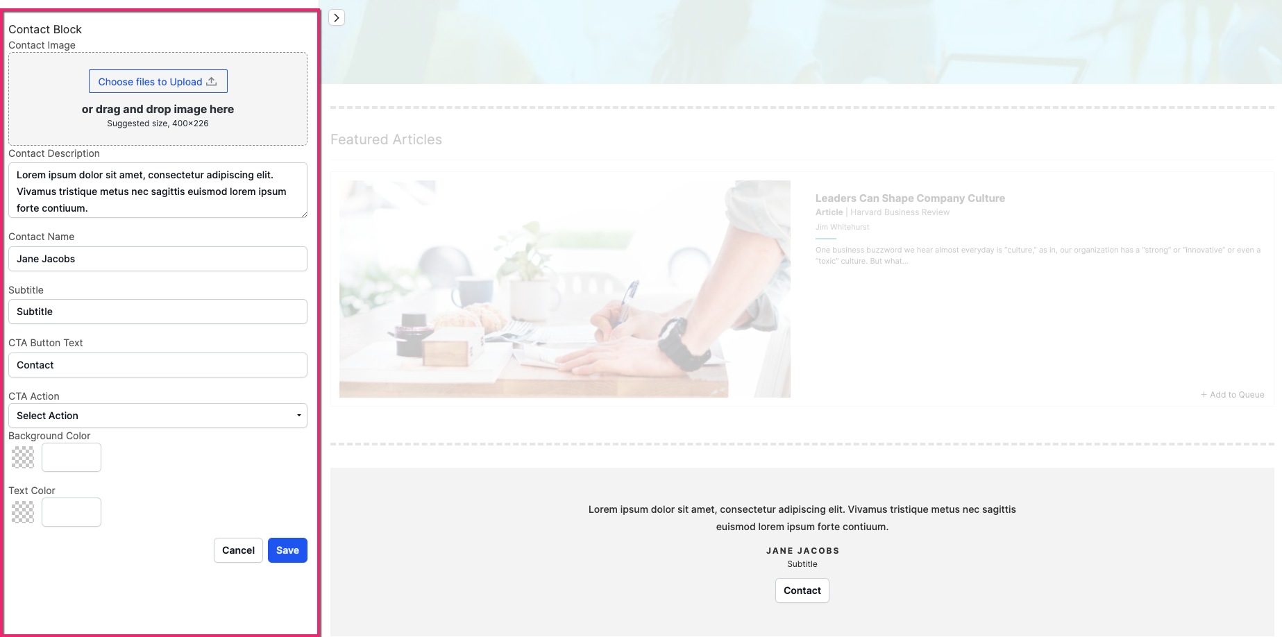 Contact Block – Thought Industries
