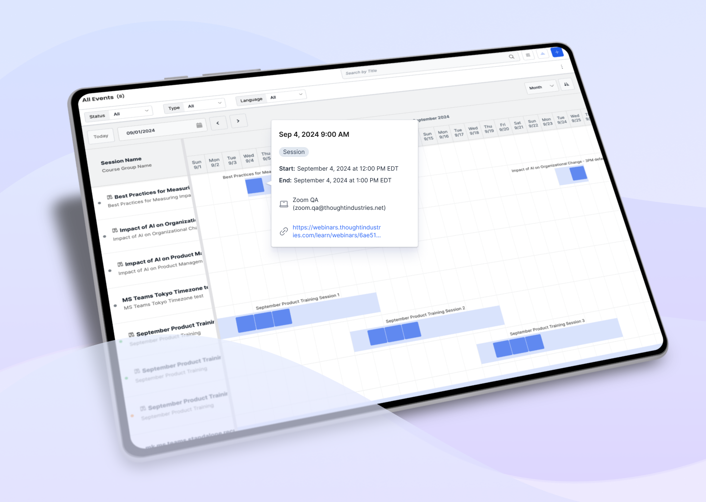 Events Manager Overview – Thought Industries