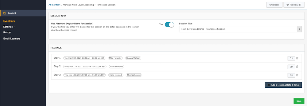 Creating an ILT Event – Thought Industries